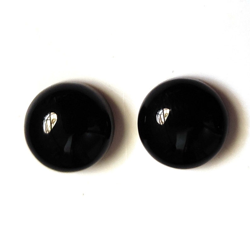 Natural Black Onyx Pair ,round Onyx Gemstone, Loose Calibrated Onyx ...