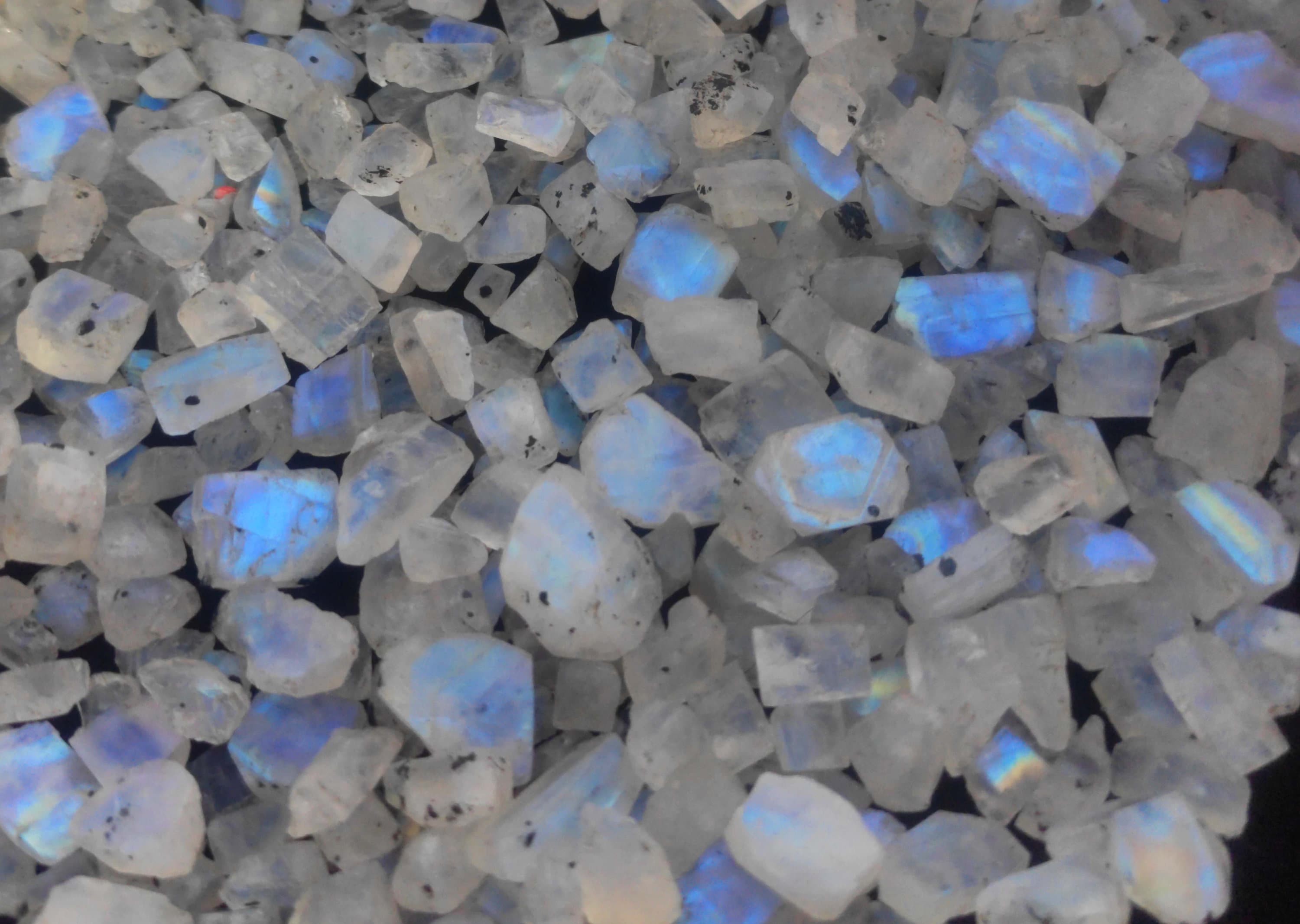 Blue Rainbow Moonstone Slices 7 to 15 MM Raw Moonstone - Etsy