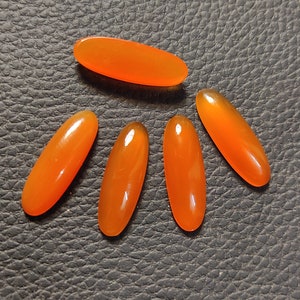 Orange Chalcedony, Long Oval Gemstone 7X14 MM to 12X36 MM Calibrated ...
