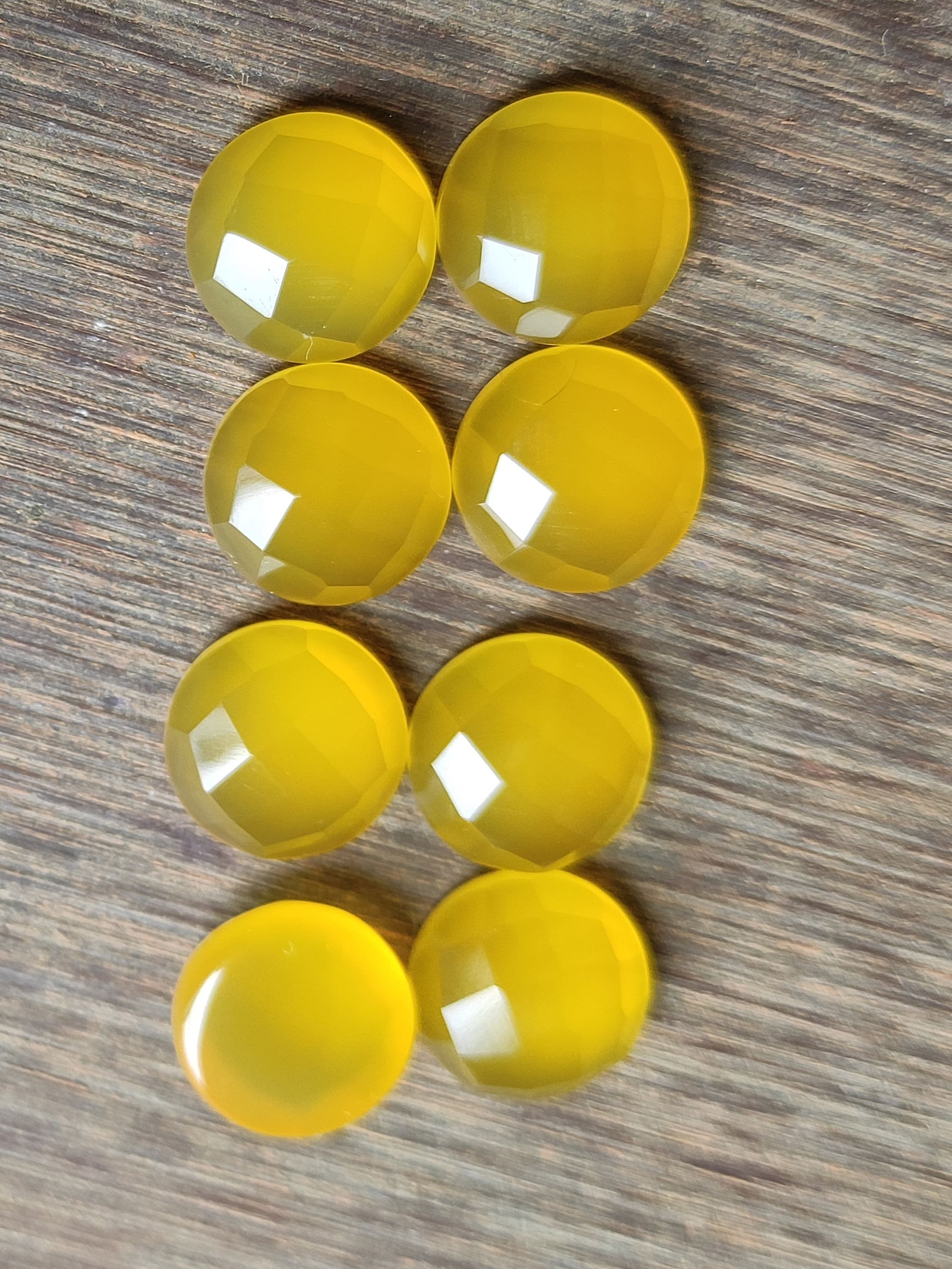 Round Shape Faceted Gemstone Mango Chalcedony Flat Back Cut - Etsy