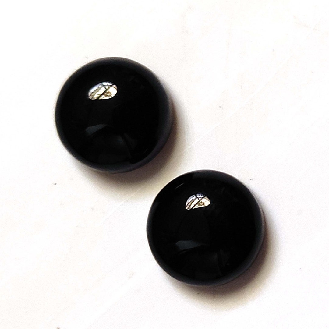 Natural Black Onyx Pair ,round Onyx Gemstone, Loose Calibrated Onyx ...