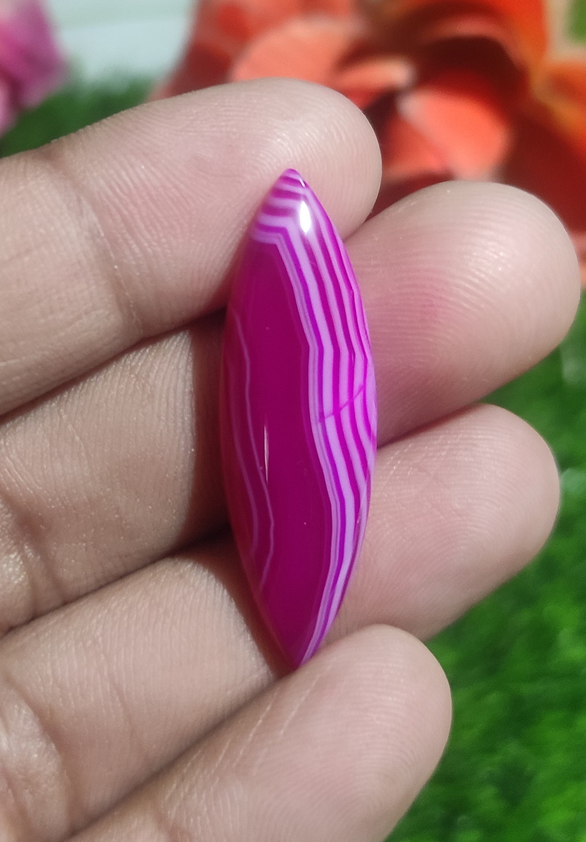 Dyed Pink Banded Agate 38X12 MM Marquise Shape Agate Stone - Etsy UK