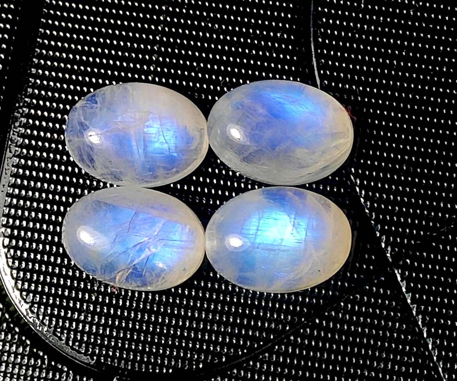 Oval Shape Moonstone Cabochon Rainbow Moonstone Calibrated Flatback ...