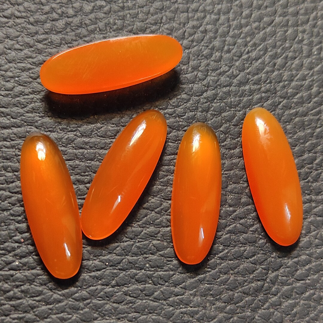 Orange Chalcedony, Long Oval Gemstone 7X14 MM to 12X36 MM Calibrated ...