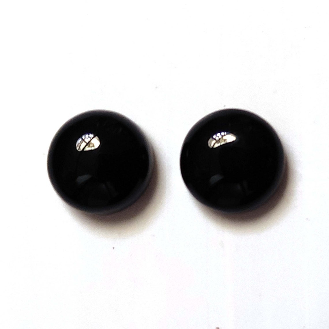 Natural Black Onyx Pair ,round Onyx Gemstone, Loose Calibrated Onyx ...