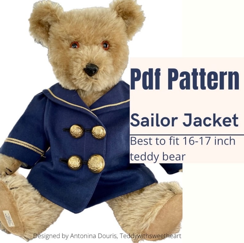 PDF Sewing Pattern of the Sailor Jacket Best to Fit 16-17 Inch Teddy ...