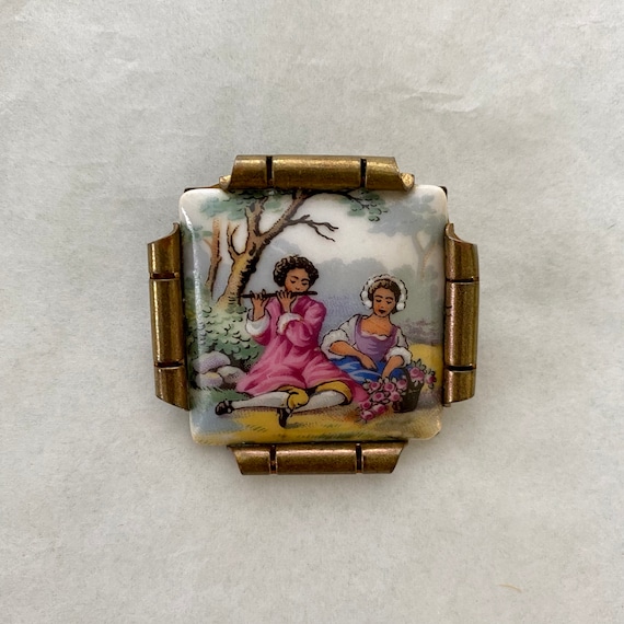 Vintage French Ceramic Broche From 1940s Limoges Porcelaine - Etsy