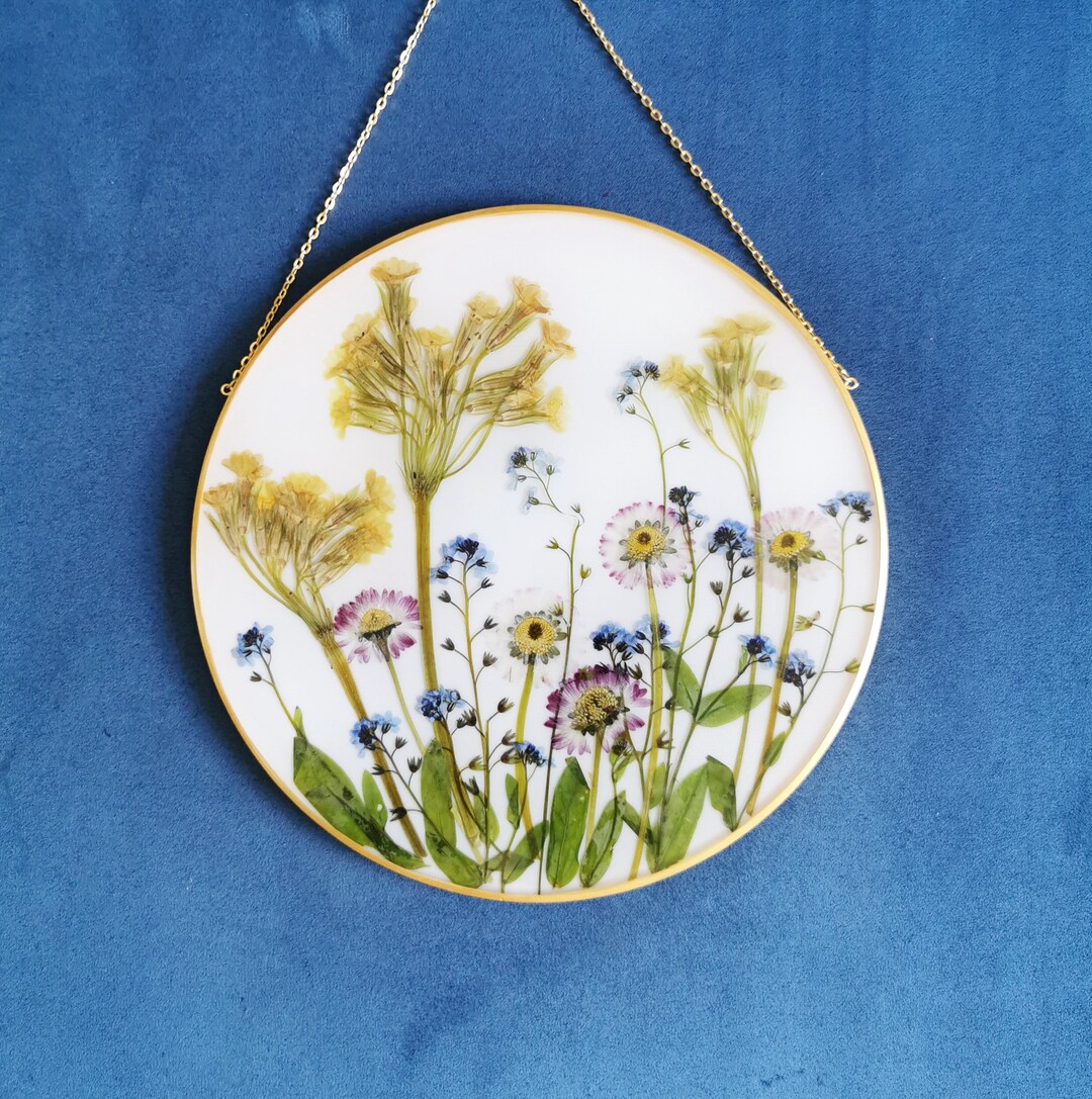 Flower Decor Resin Decor Resin Wall Hanging Framed Pressed Flowers ...
