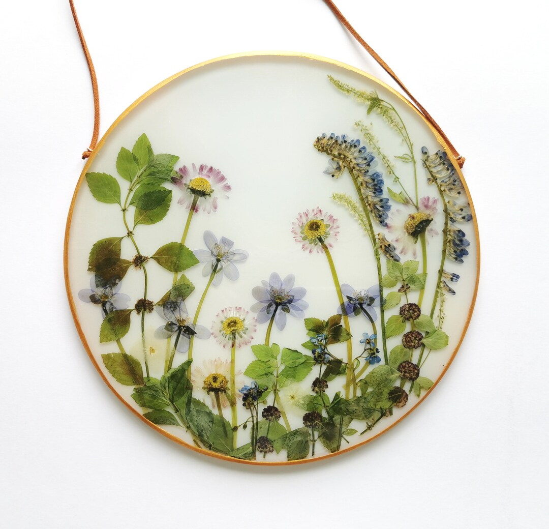Pressed Flower Art Frame Resin Wall Art Framed Dry Flowers Wall Hanging ...