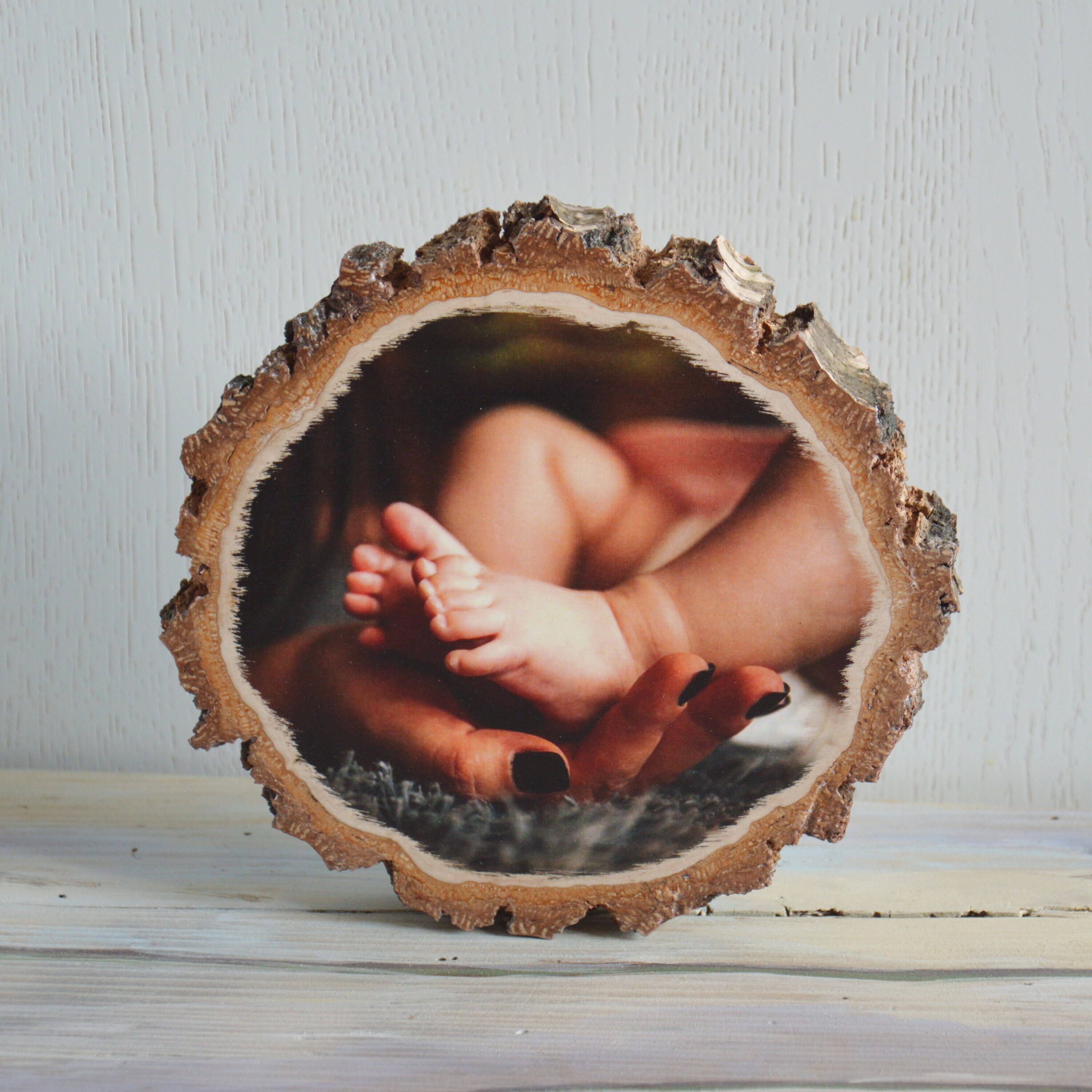 Wooden Pictures on Wood Slice Wood Photo Gifts for Dad Custom - Etsy