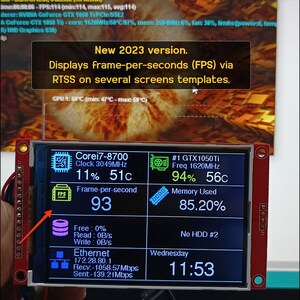 CPU GPU Usage Temp Fps Monitor USB Programmed Board Mini Display ...