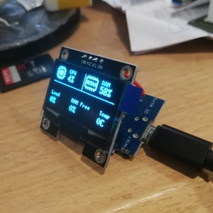USB Programmed Board With 1.3" Oled Screen for DIY Project Computer Cpu Gpu Temp Framerate Load ...