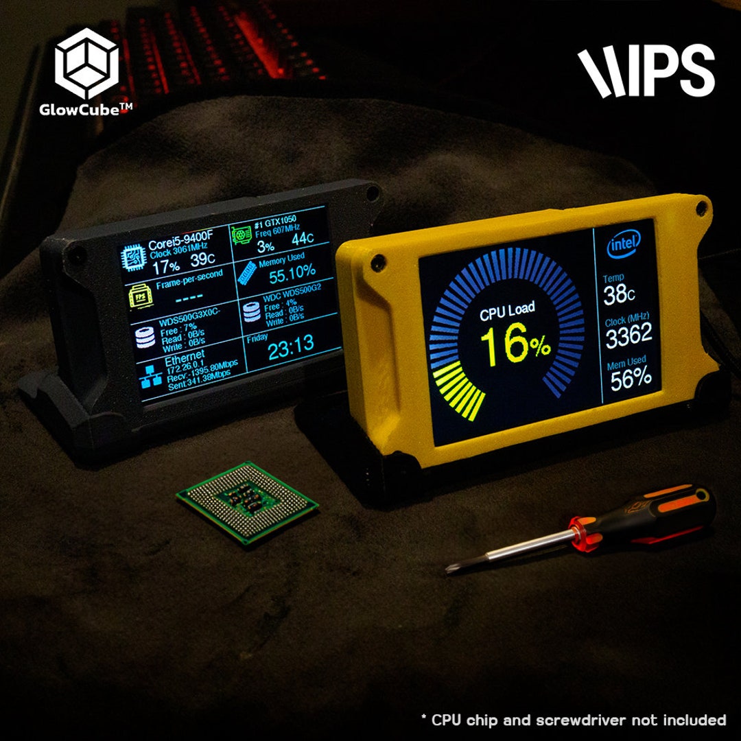 2024 Model IPS Screen Cpu Gpu Usage Temp Framerate Monitor USB Board Display Custom Tough 3D ...