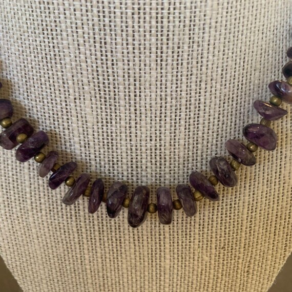 Vintage Amethyst Choker Necklace, Amethyst Gemstone N… - Gem