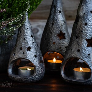 Handmade Ceramic Christmas Tree. Candle Holder Decorative Textured ...