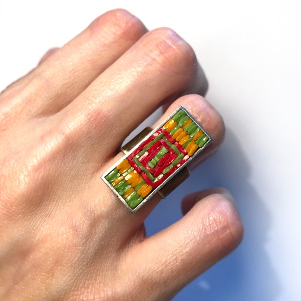 Rectangular Ring - Etsy