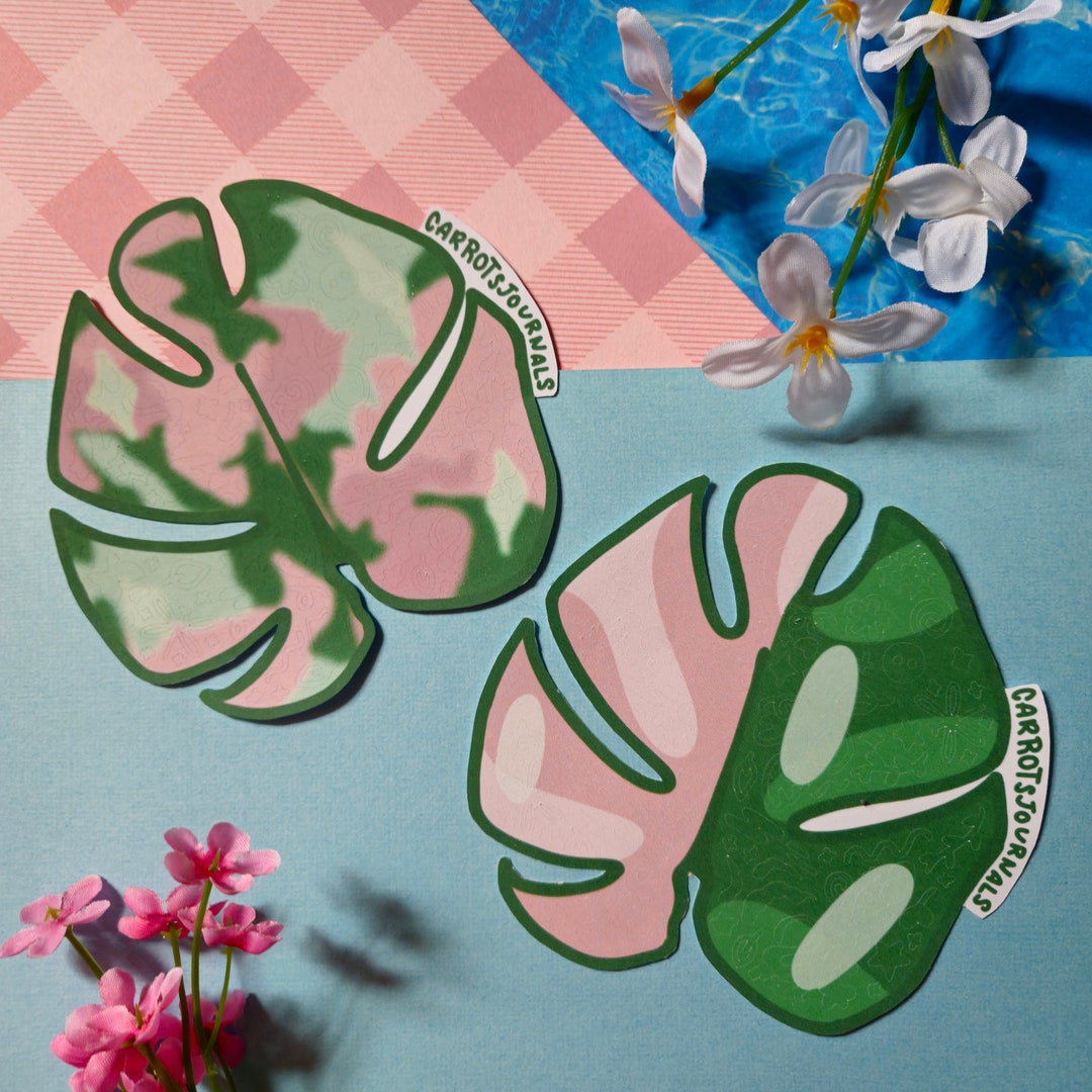 Pink Princess Monstera Mini Deco Sticker Sheet - Etsy