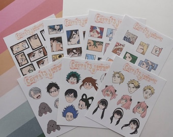 Anime Sticker Sheets - Etsy