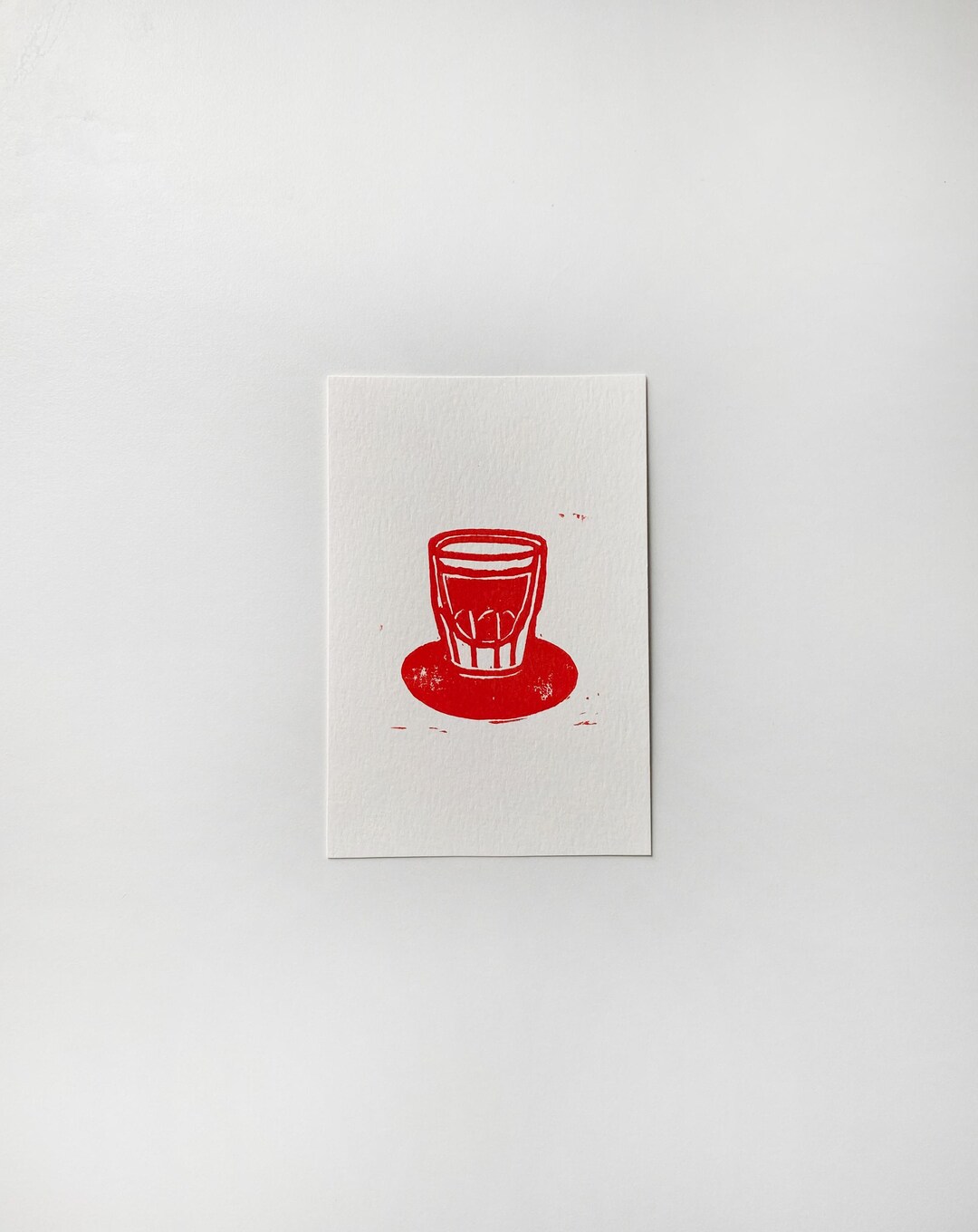 Cortado Block Print: Orange Coffee Wall Art (4x6" ) - Etsy