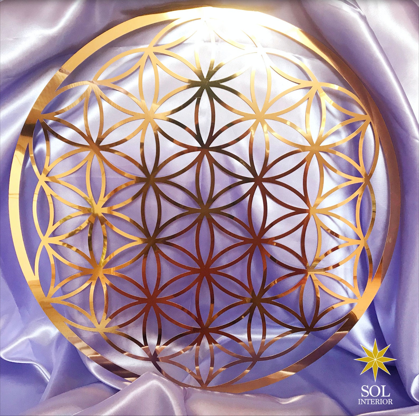 FLOWER OF LIFE | 24K Gold Wall Decoration | Sacred Geometry Wall Metal ...