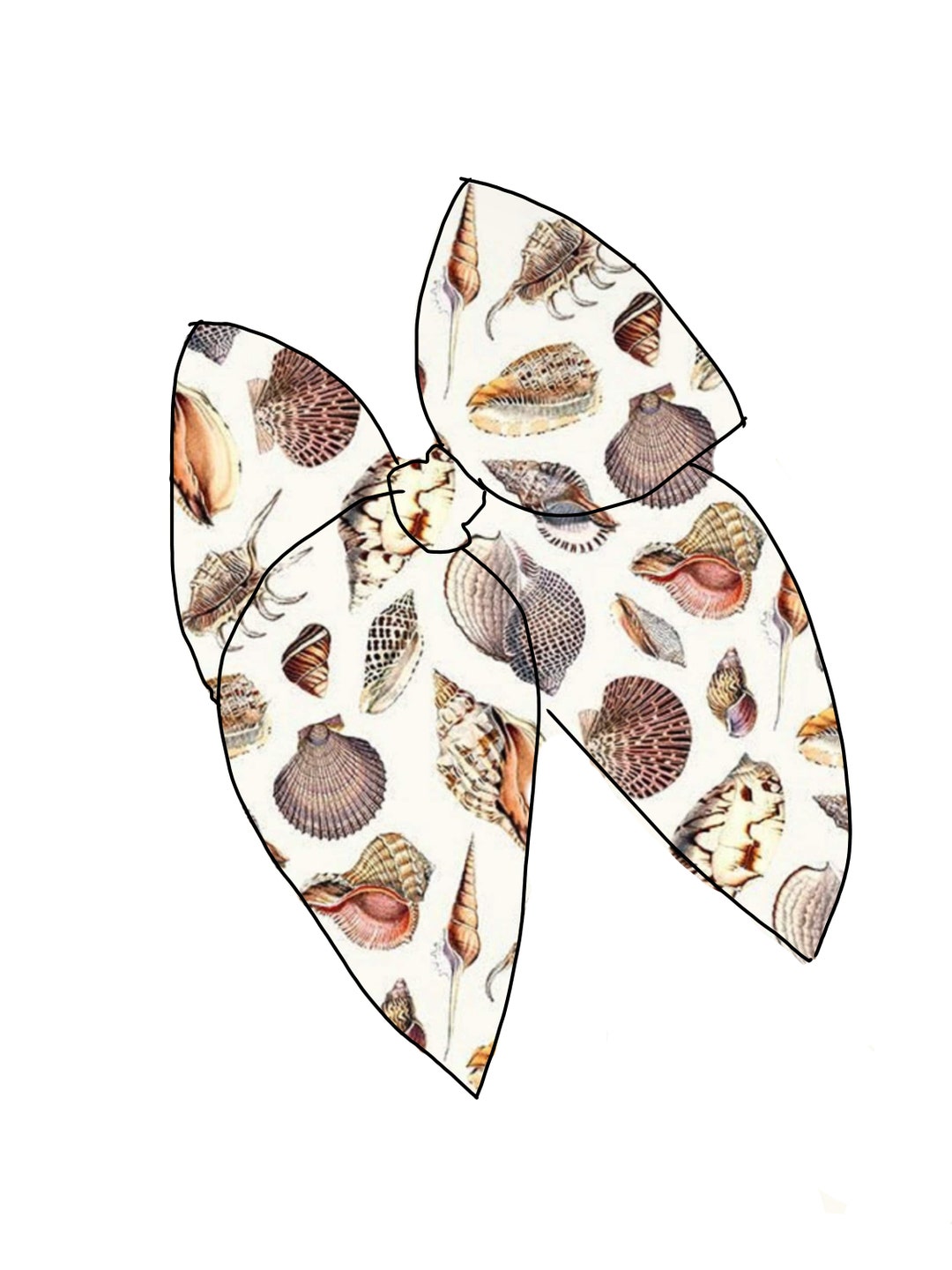 Oversized Seashell Hair Bow, Large Beach Bow, Neutral Seashell Bow ...