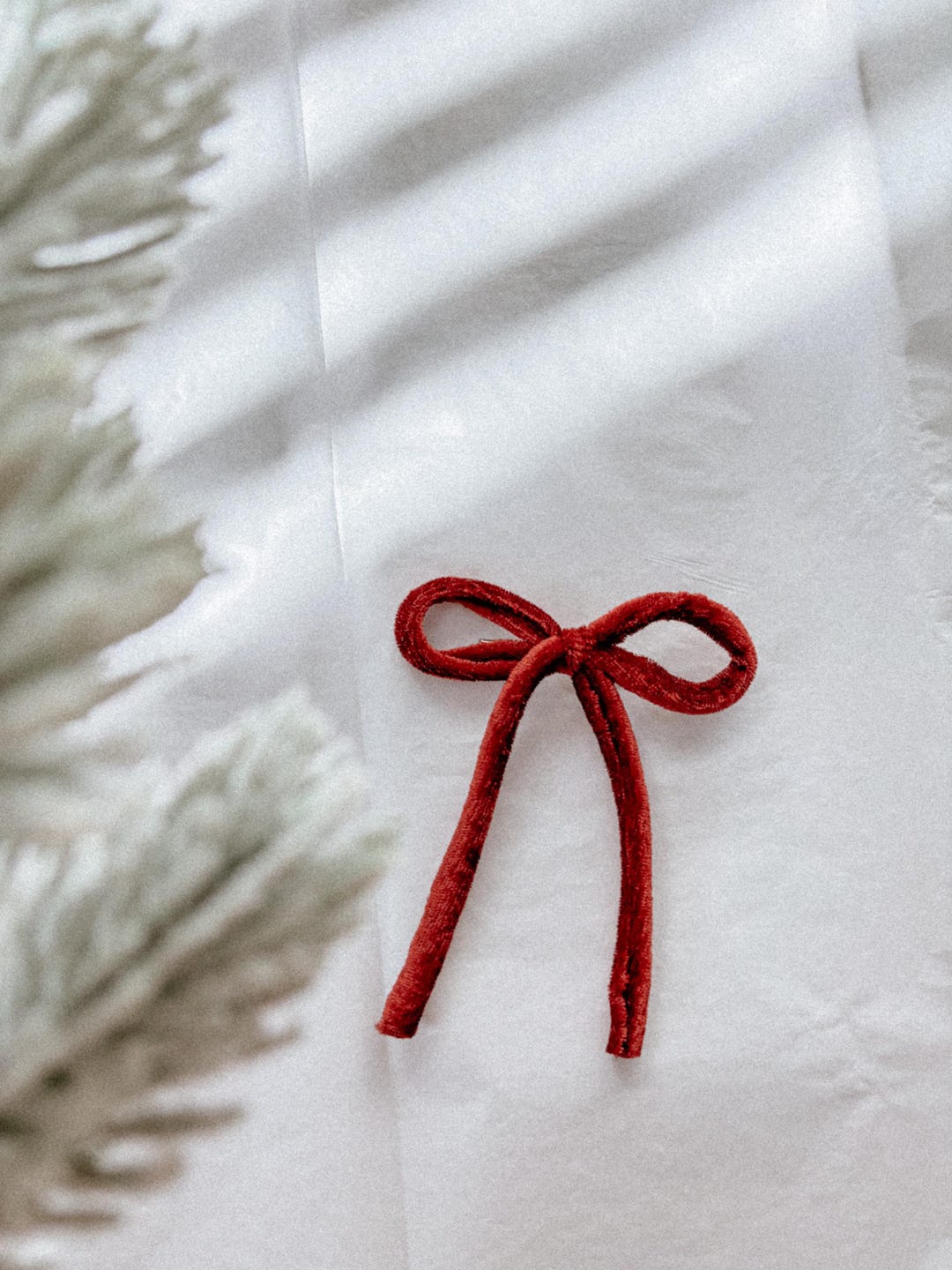 Red Velvet Hair Bow, Long Skinny Bow, Christmas Bows, Quality Handmade ...