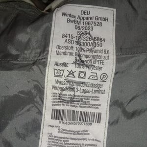 New Old Stock German Army Bundeswehr Surplus Wet Weather Hardshell ...