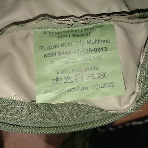 Original Dutch Army Military Backpack NFP Multitone Fractal Camouflage ...