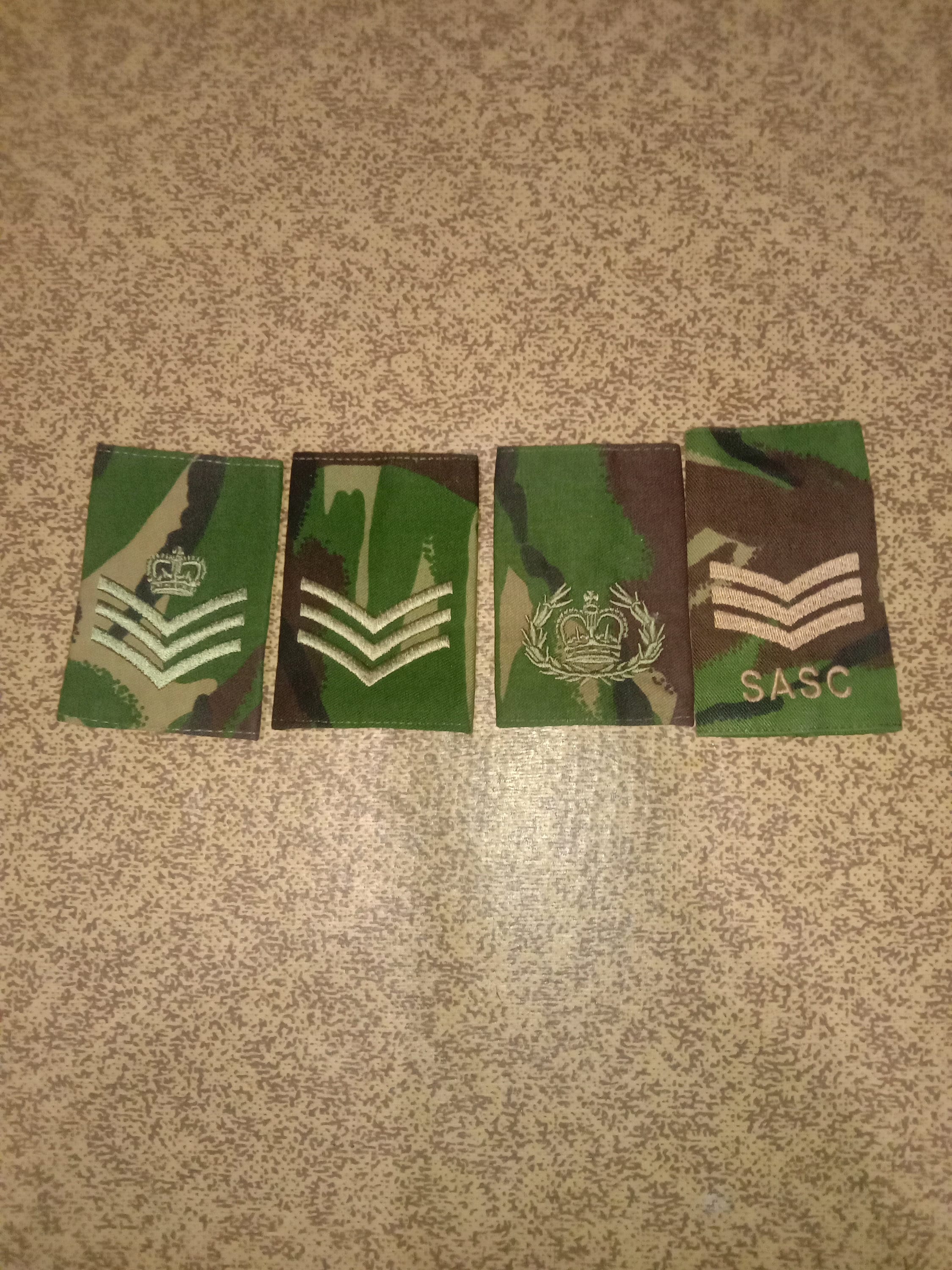 British Army Military Surplus Set of 4 Rank Slides Epaulettes DPM Camo ...