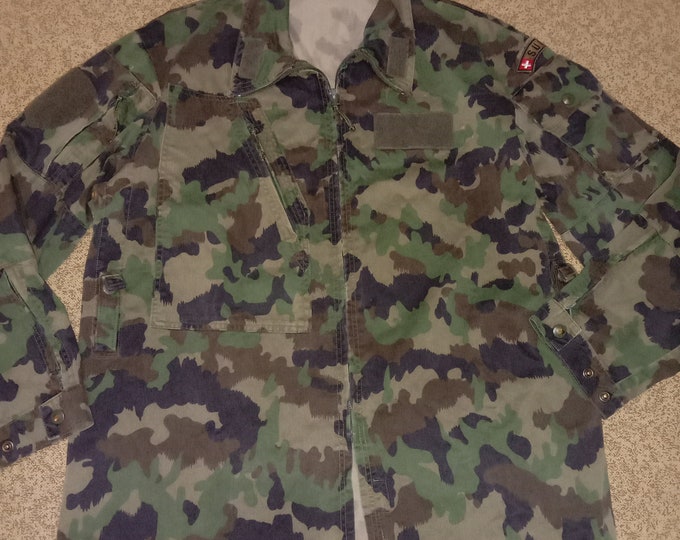 Swiss Army Surplus TAZ 90 Camo Light Combat Jacket Sz. 52B L Short - Etsy