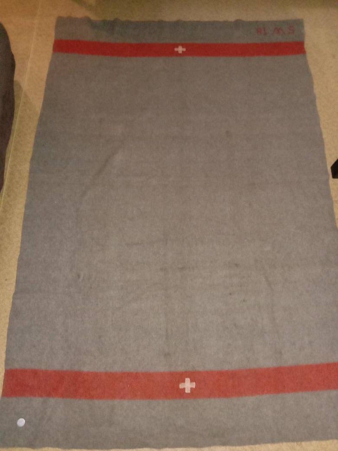Authentic WW1 era 1918 Swiss army wool blanket SW18 | Etsy