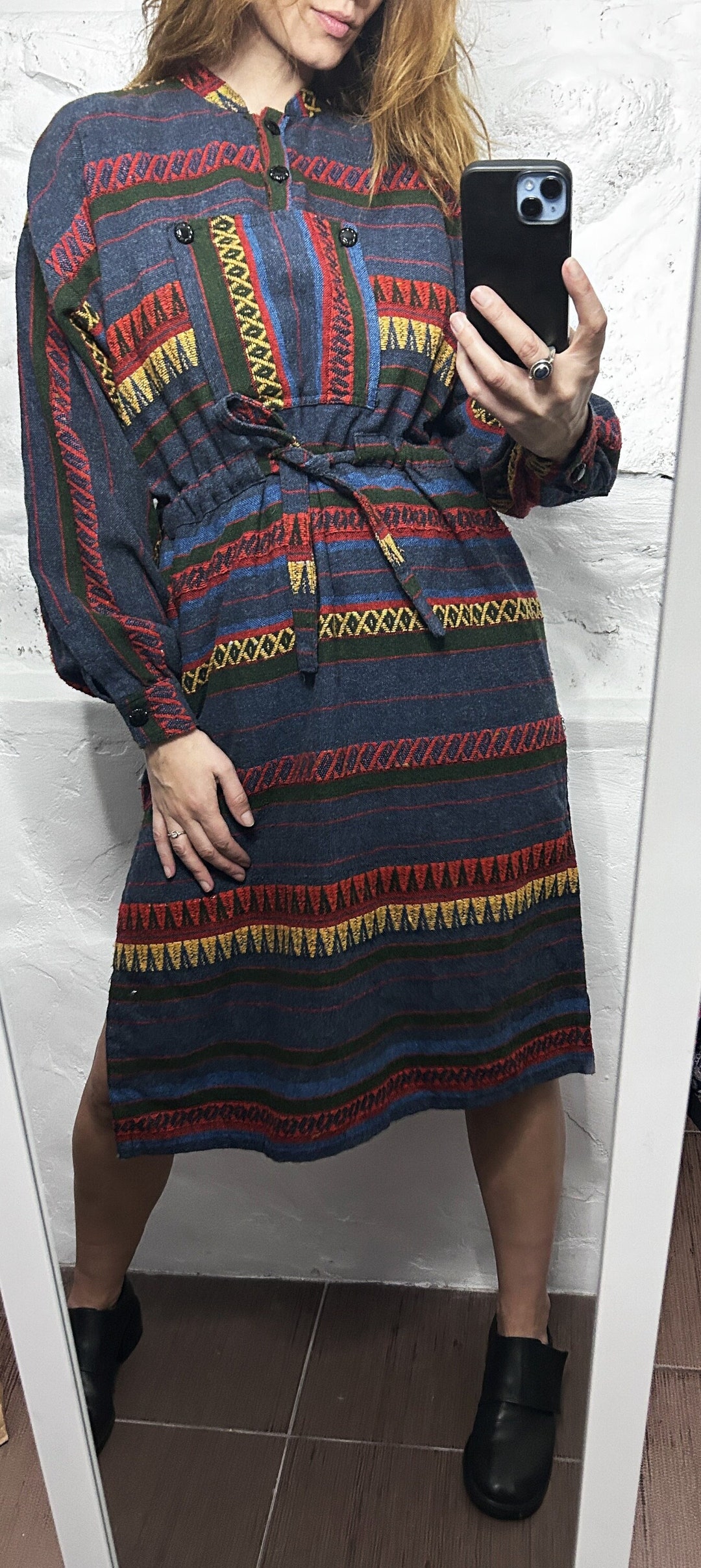 Aztec Colorful Dress / Boho Vegan Dress / Tribal Dress / Native ...