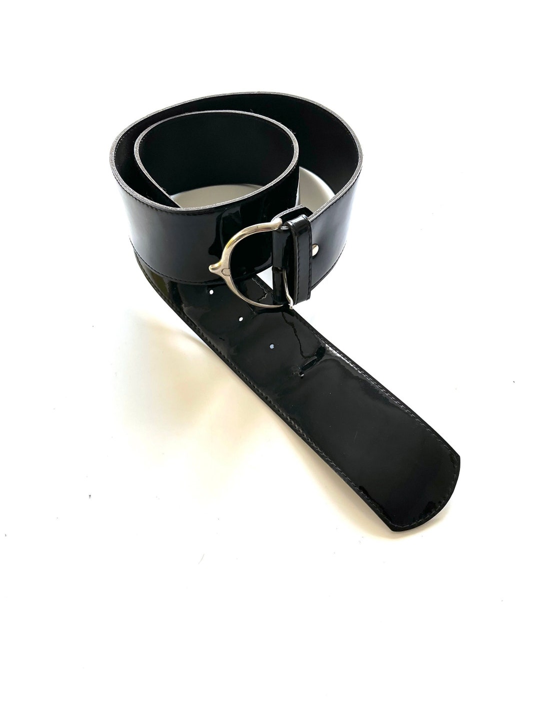 Minimal Black Leather Belt / 90s Belt / Wide Belt / Ladies Belt / Goth ...