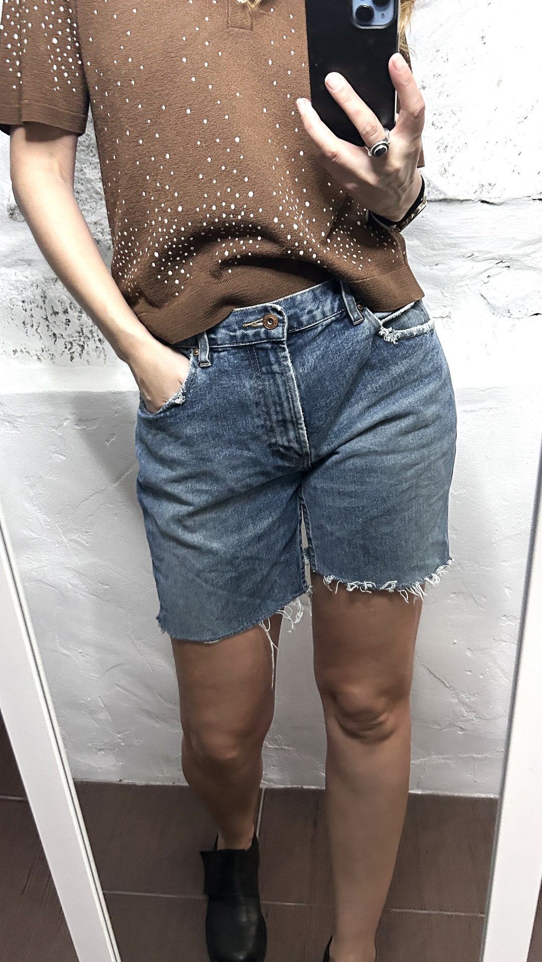 Vintage Stonewashed Denim Shorts: Unisex Cut off Jeans - Etsy