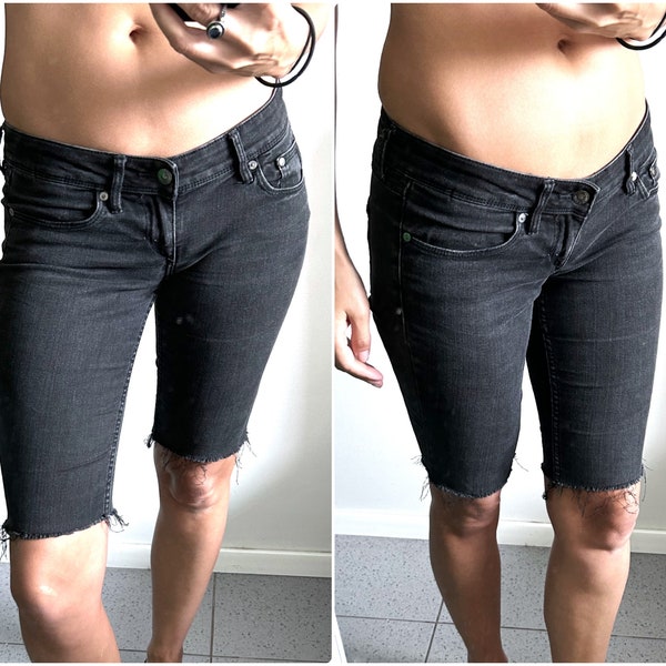 Black Ripped Shorts - Etsy