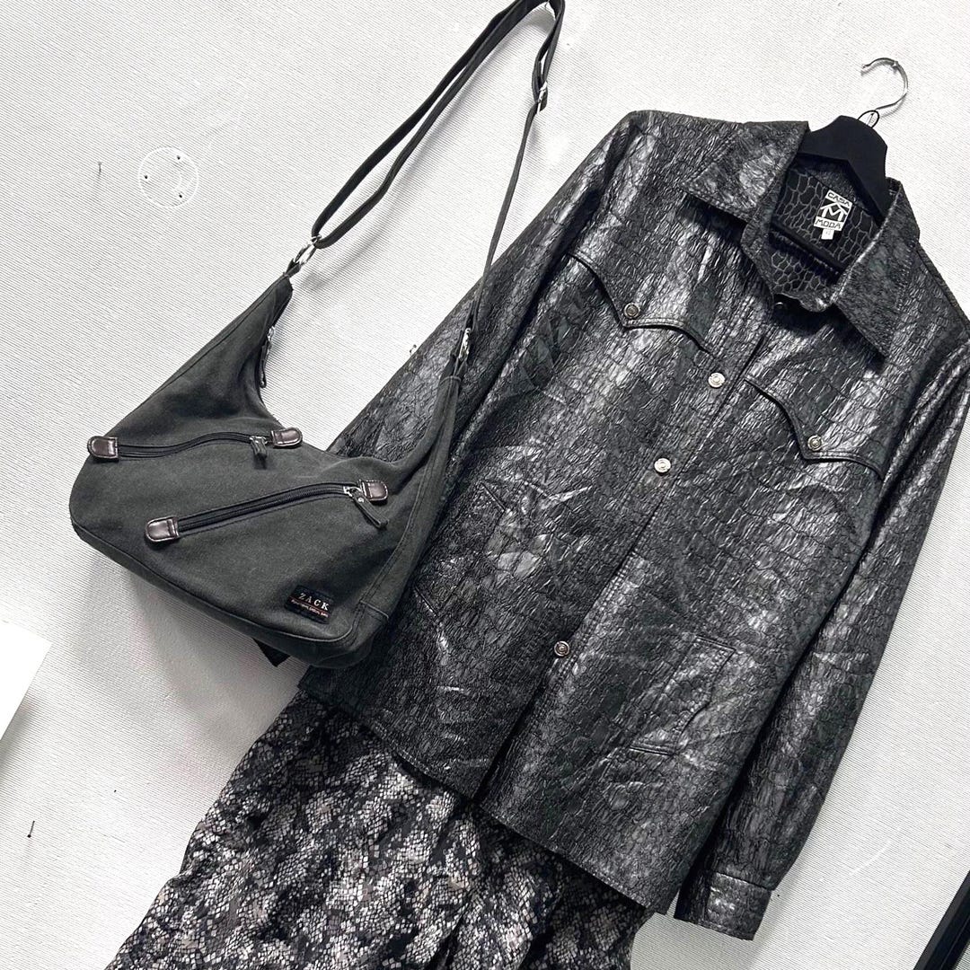 90s Silver Button up Shirt, Textured Glossy Collared Jacket, Size L - Etsy