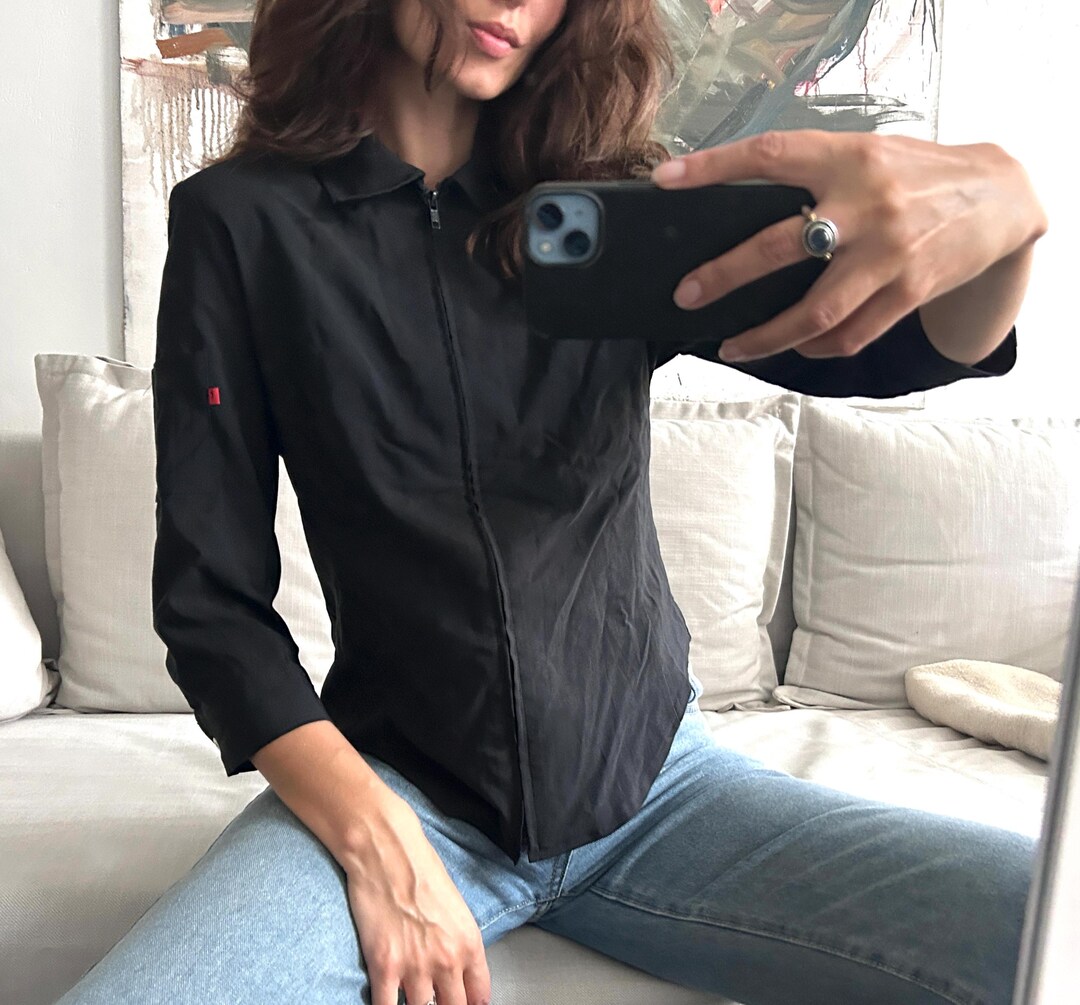 Nineties Zip Black Jacket / Slim Fit Jacket / Minimal Jacket / Club Kid ...