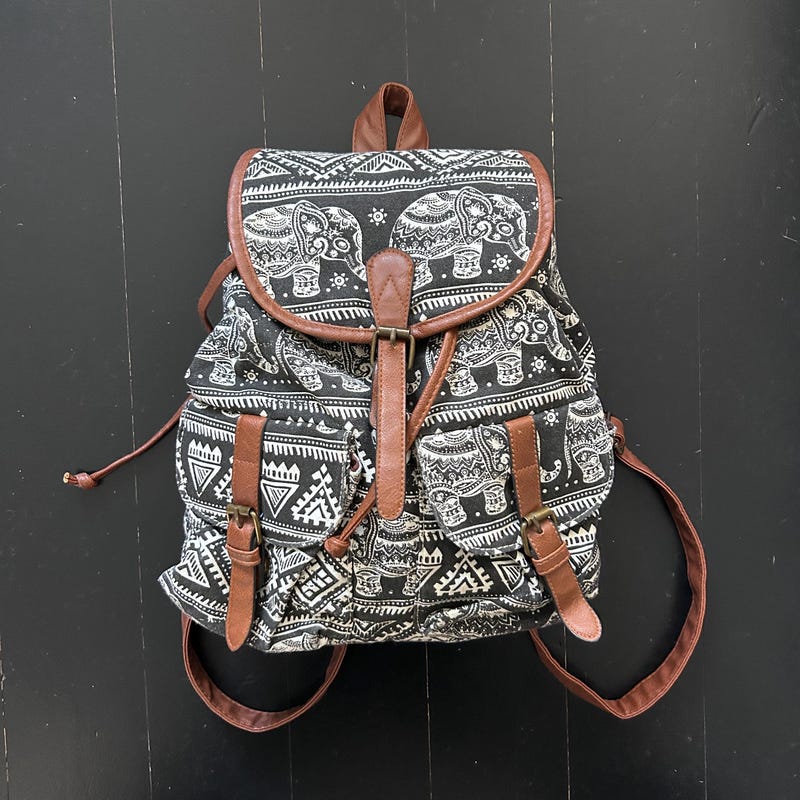 Boho Leather Backpack - Etsy