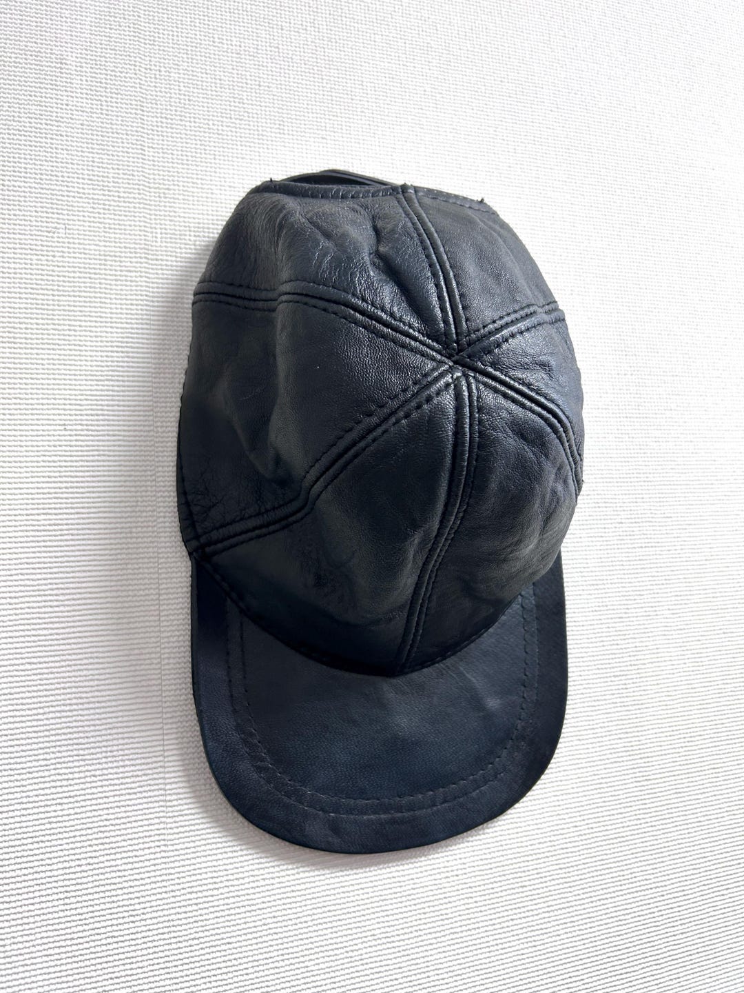 Vintage Leather Cap / Retro Black Leather Cap / Unisex Cap / 80s Cap ...