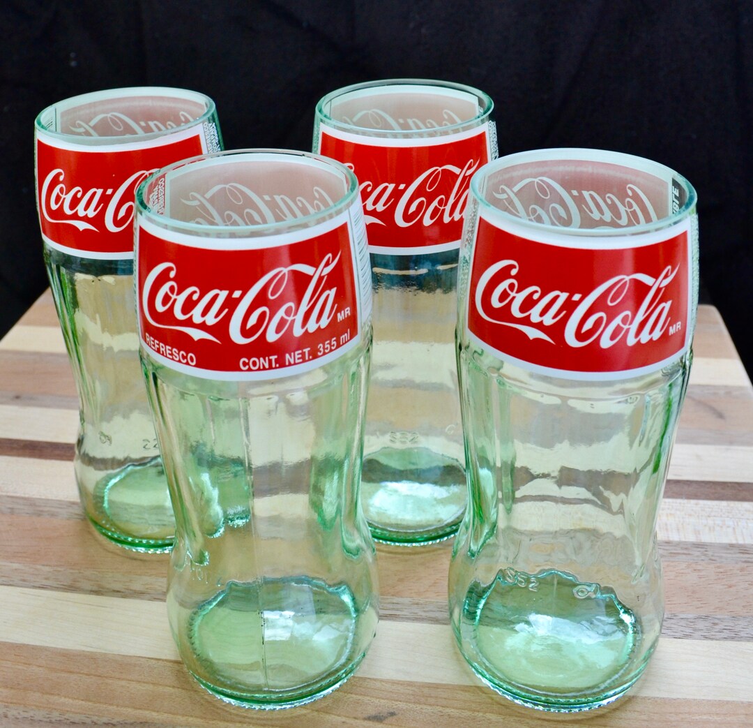 Set of 4 Recycled Mexican Bottle "coca Cola" Glasses - Etsy