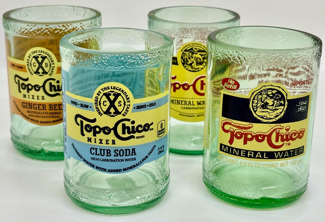 Set of 4 Mixed Topo Chico Bottle Glasses - Etsy