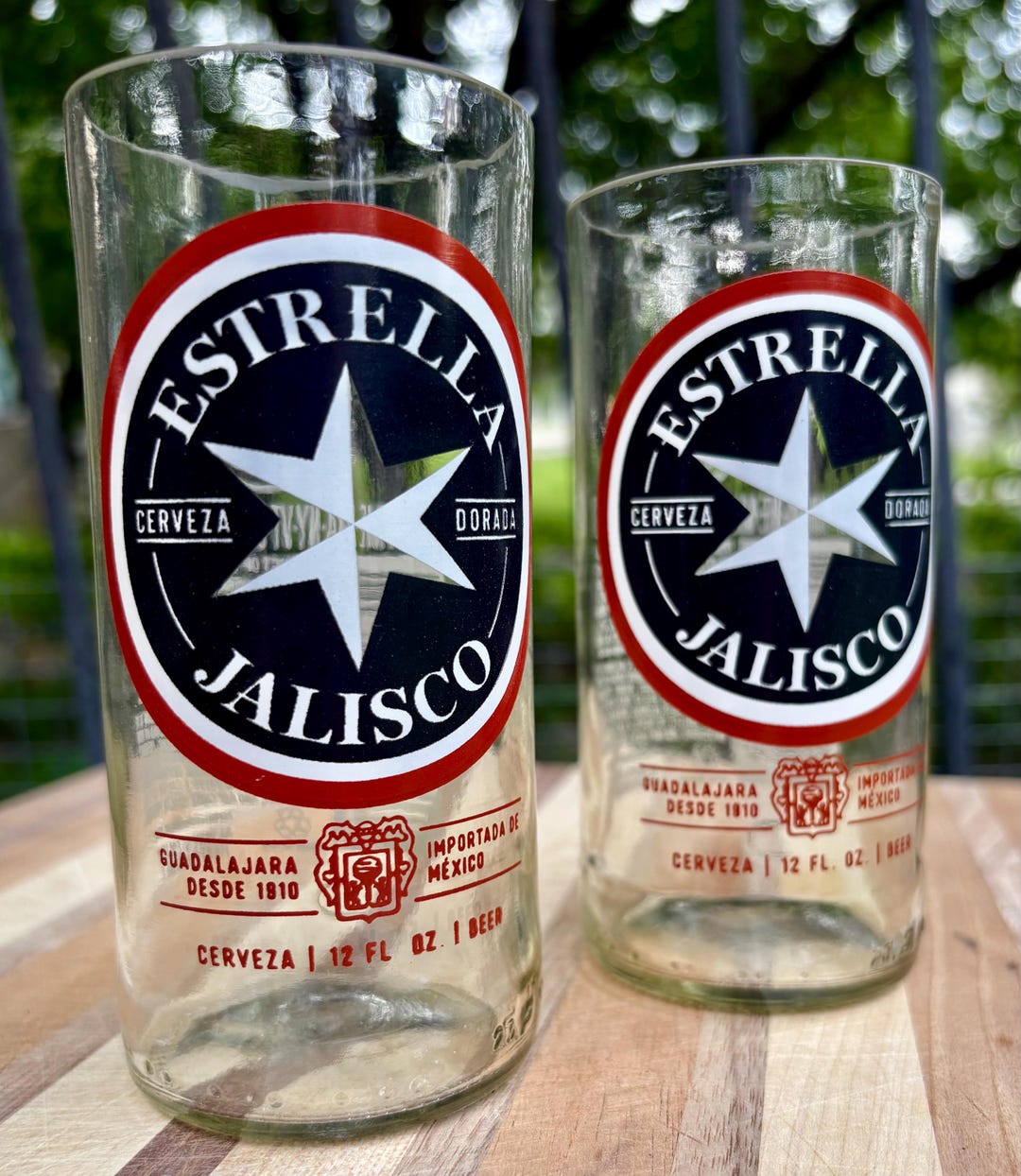 Handmade "estrella Jalisco" Beer Bottle Glasses - Etsy