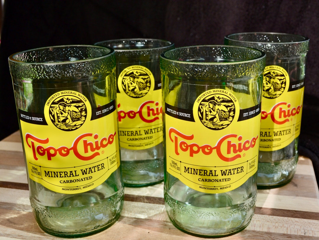 Set of 4 Large Topo Chico Bottle Glasses - Etsy