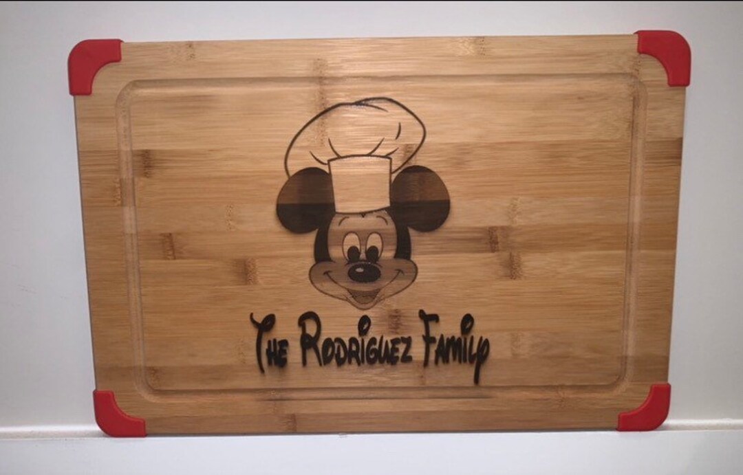 Engraved Mickey Mouse Bamboo Cutting Board, Personalized Gift - Etsy