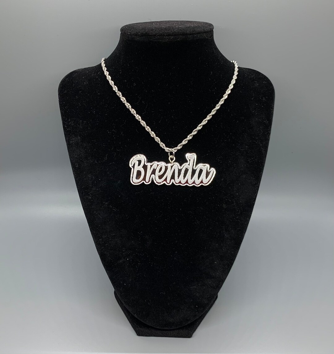 Personalized Nameplate Necklace, Custom Name Necklace Gold Rope Chain ...