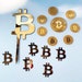 Bitcoin Cake Topper Set With Tags & Sign. Crypto Party Decorations ...