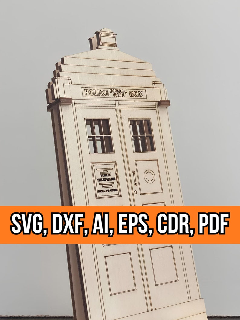 TARDIS Phone Box Stand Design. Police Box Stand Laser Cut Files. Dr.who ...