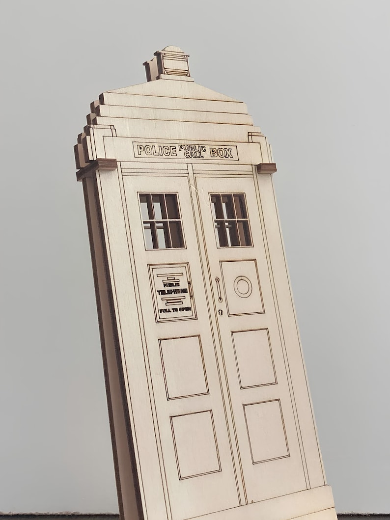 TARDIS Phone Box Stand Design. Police Box Stand Laser Cut Files. Dr.who ...