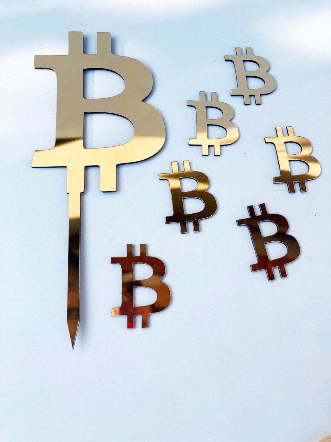 Bitcoin Cake Topper Set With Tags & Sign. Crypto Party Decorations ...