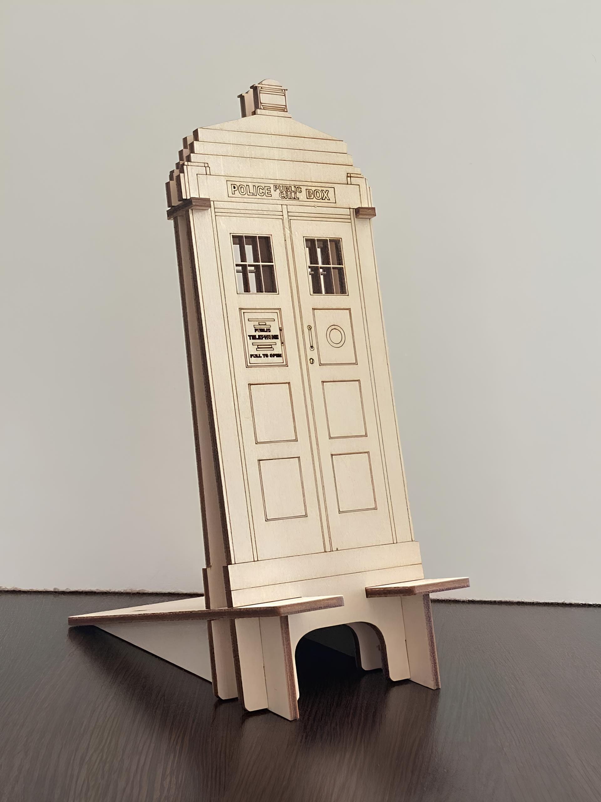 TARDIS Phone Box Stand Design. Police Box Stand Laser Cut Files. Dr.who ...